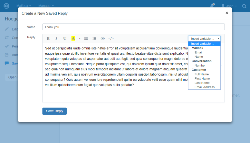 Saved Replies Module – FreeScout