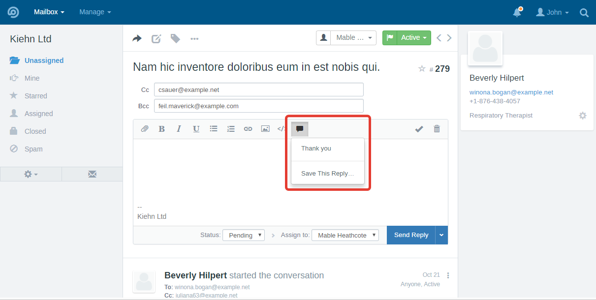 Saved Replies Module – FreeScout
