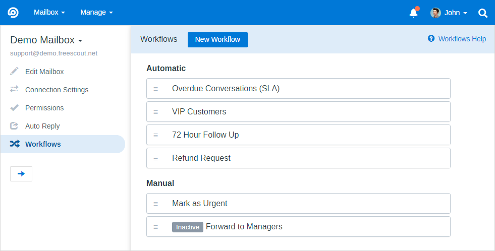 Workflows Module – FreeScout