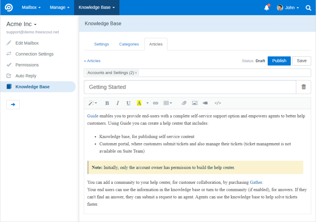 Knowledge Base Module – FreeScout