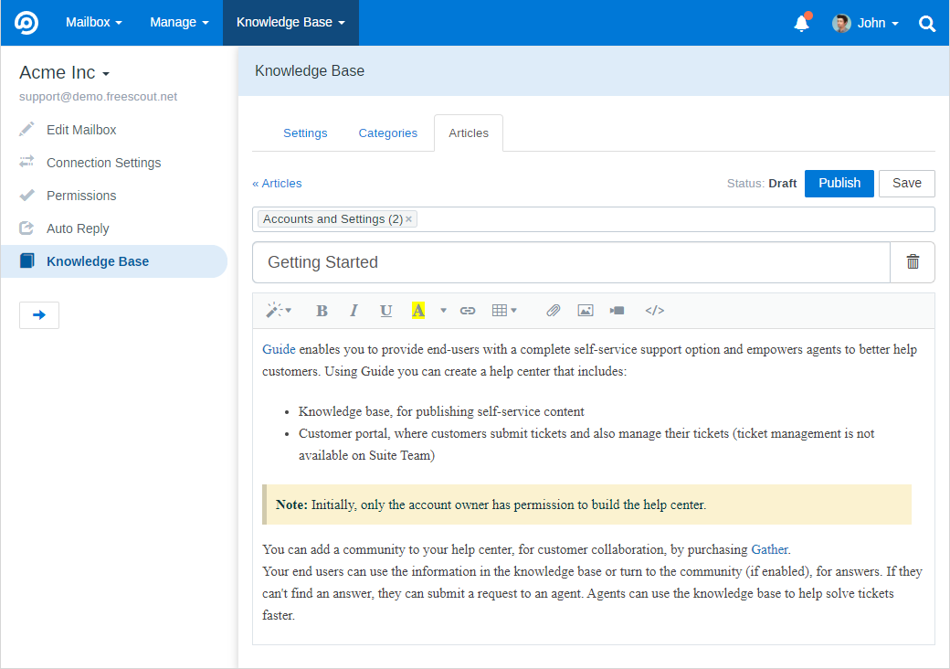 Knowledge Base Module – FreeScout