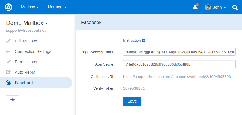 Facebook Integration Module – FreeScout