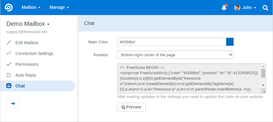 Live Chat Module – FreeScout