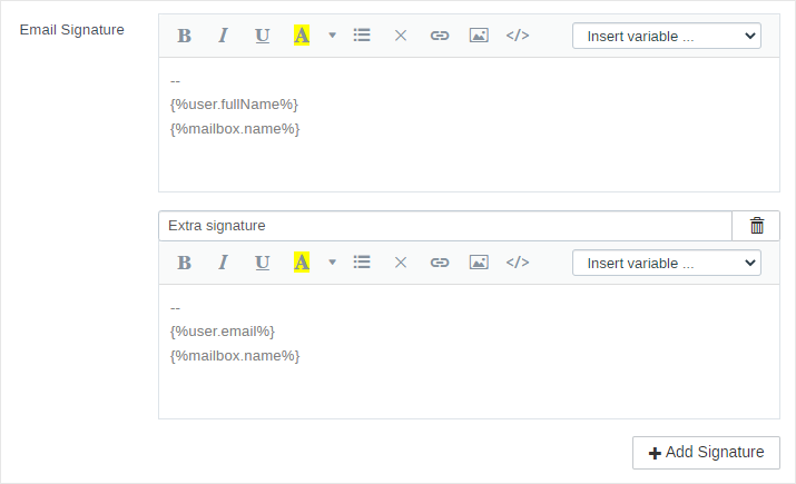 Custom Mailbox Signatures Module – FreeScout